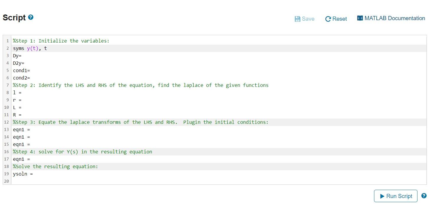 Solved Differential Equations By Laplace Transforms My Chegg