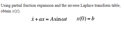 Solved Using partial fraction expansion and the inverse | Chegg.com