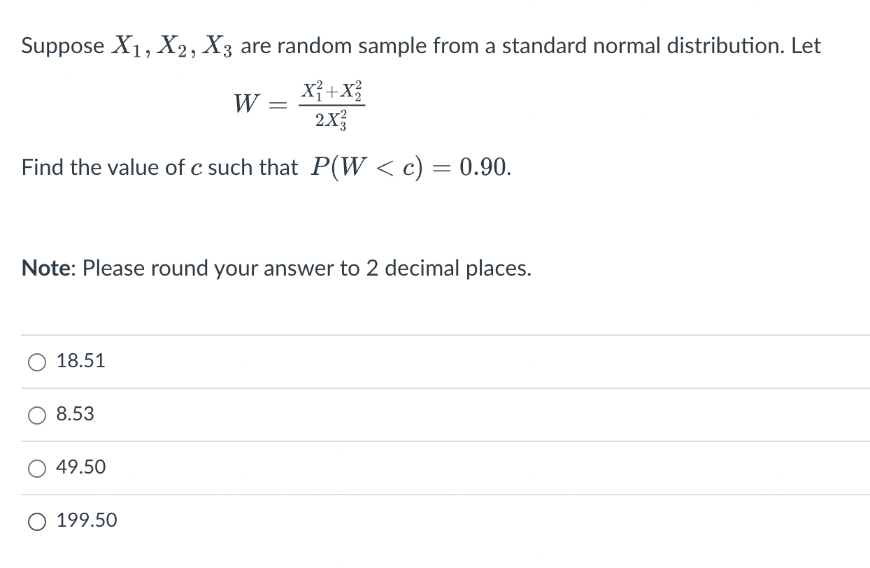 Solved Suppose X1,X2,X3 are random sample from a standard | Chegg.com