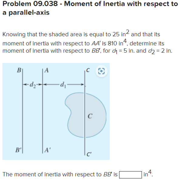 Solved Problem 09.038 - Moment of Inertia with respect to a | Chegg.com