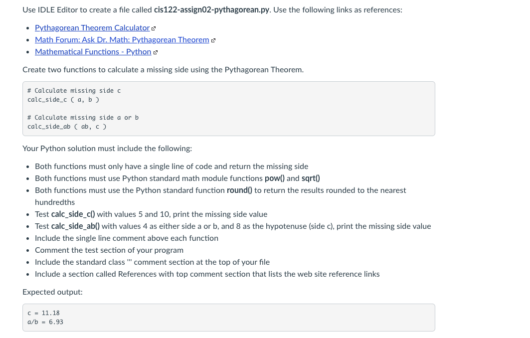 Solved Use IDLE Editor to create a file called cis | Chegg.com