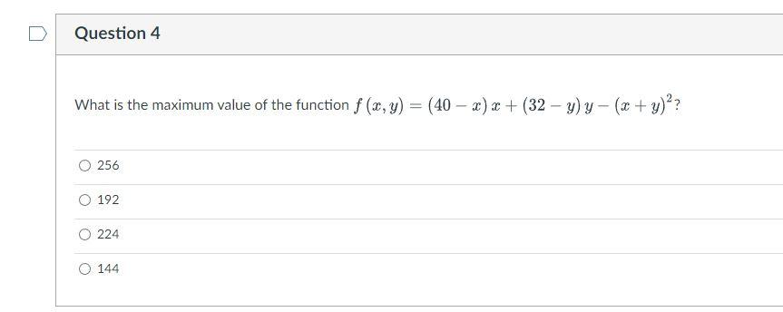 Solved What Is The Maximum Value Of The Function