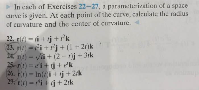 Solved In each of Exercises 22-27, a parameterization of a | Chegg.com