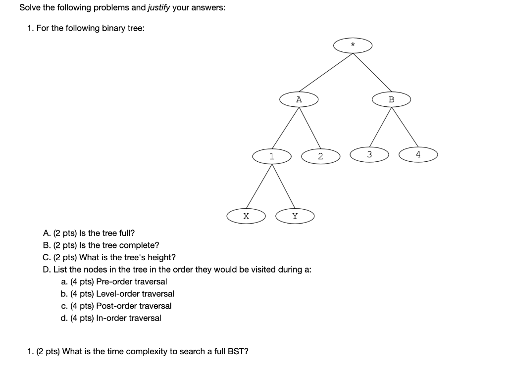 Solved Solve the following problems and justify your | Chegg.com