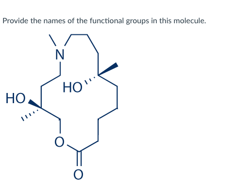 Solved Provide the names of the functional groups in this | Chegg.com