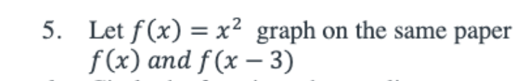 5. Let f(x)=x2 graph on the same paper f(x) and | Chegg.com