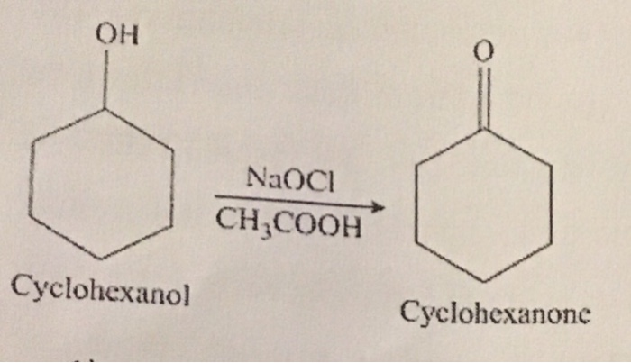 Solved он NaOCl CH,COOH Cyclohexanol Cyclohexanonc 2) What | Chegg.com