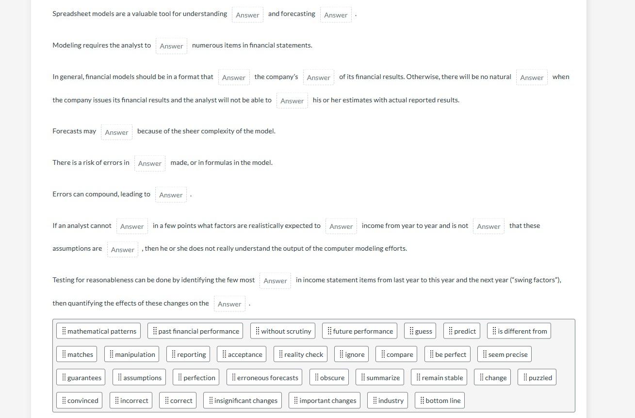 Solved Spreadsheet models are a valuable tool for | Chegg.com