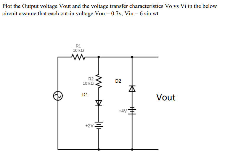 Solved Plot the Output voltage Vout and the voltage transfer | Chegg.com