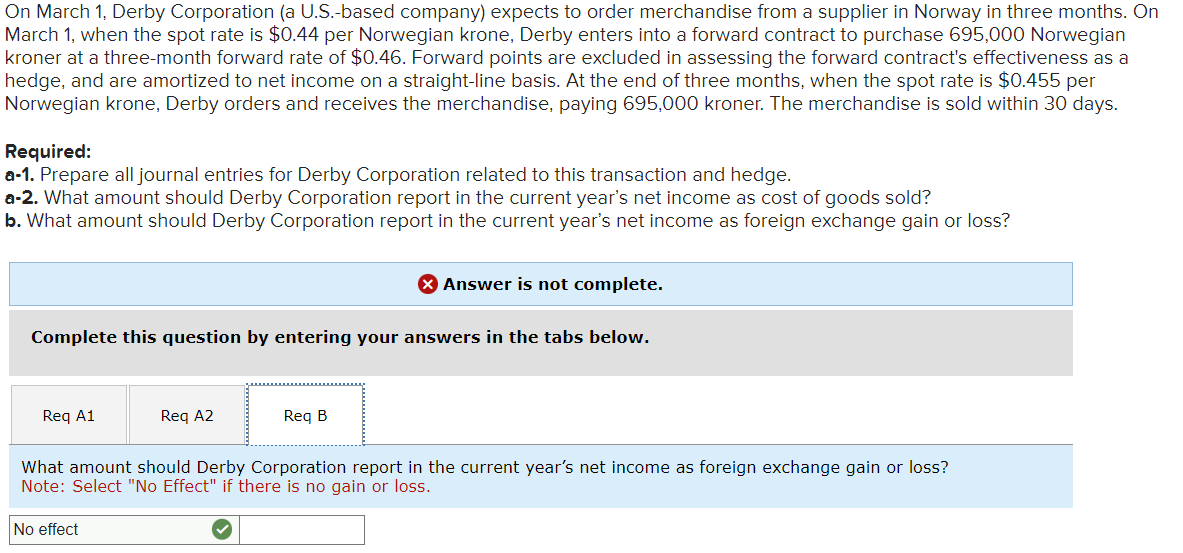 Solved On March 1, Derby Corporation (a U.S.-based company) | Chegg.com