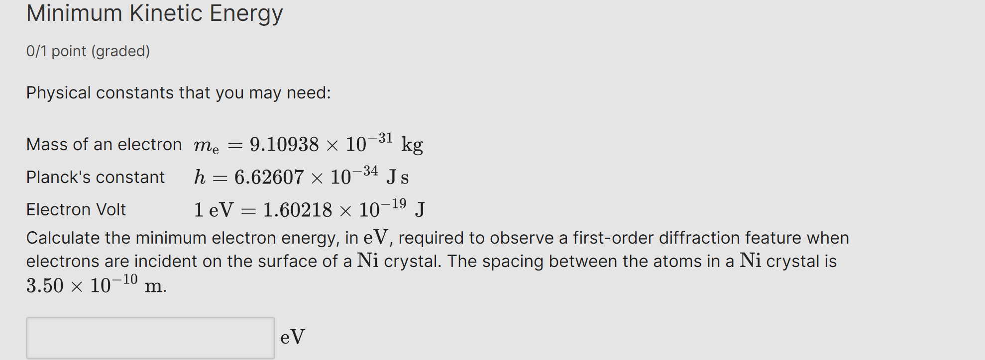 Solved Minimum Kinetic Energy Maximum Order of | Chegg.com