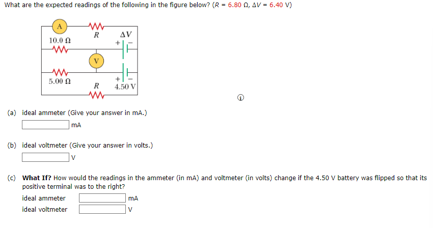 Solved What are the expected readings of the following in | Chegg.com