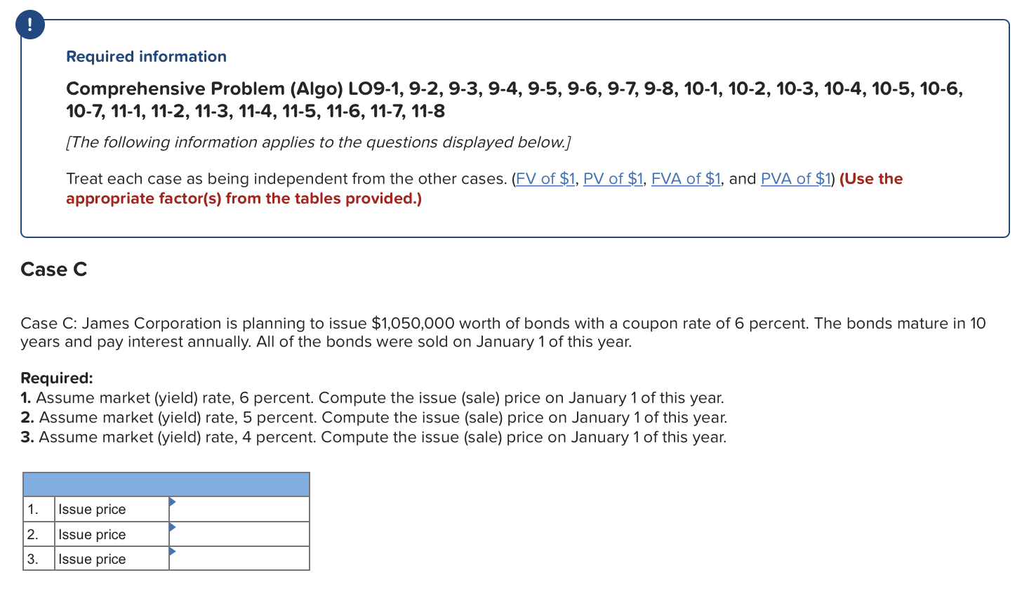 Solved Required information Comprehensive Problem (Algo) | Chegg.com
