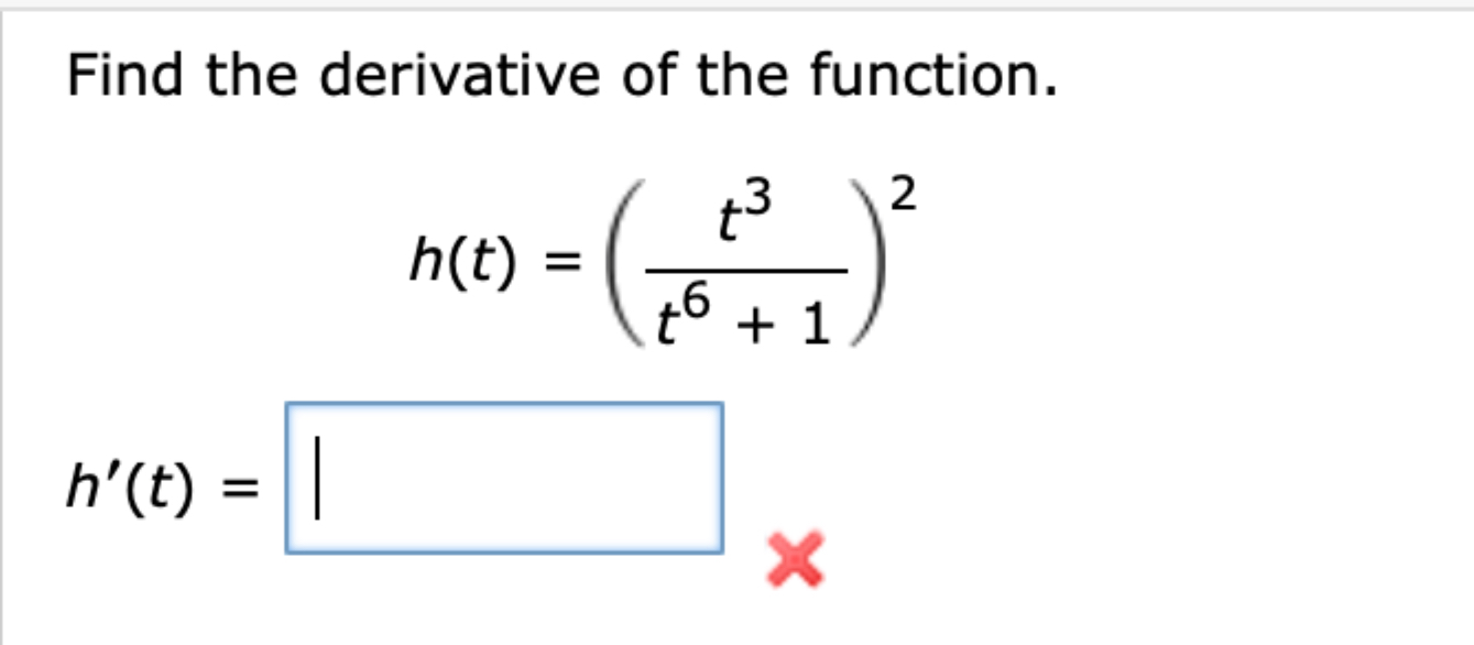 Solved Find the derivative of the | Chegg.com