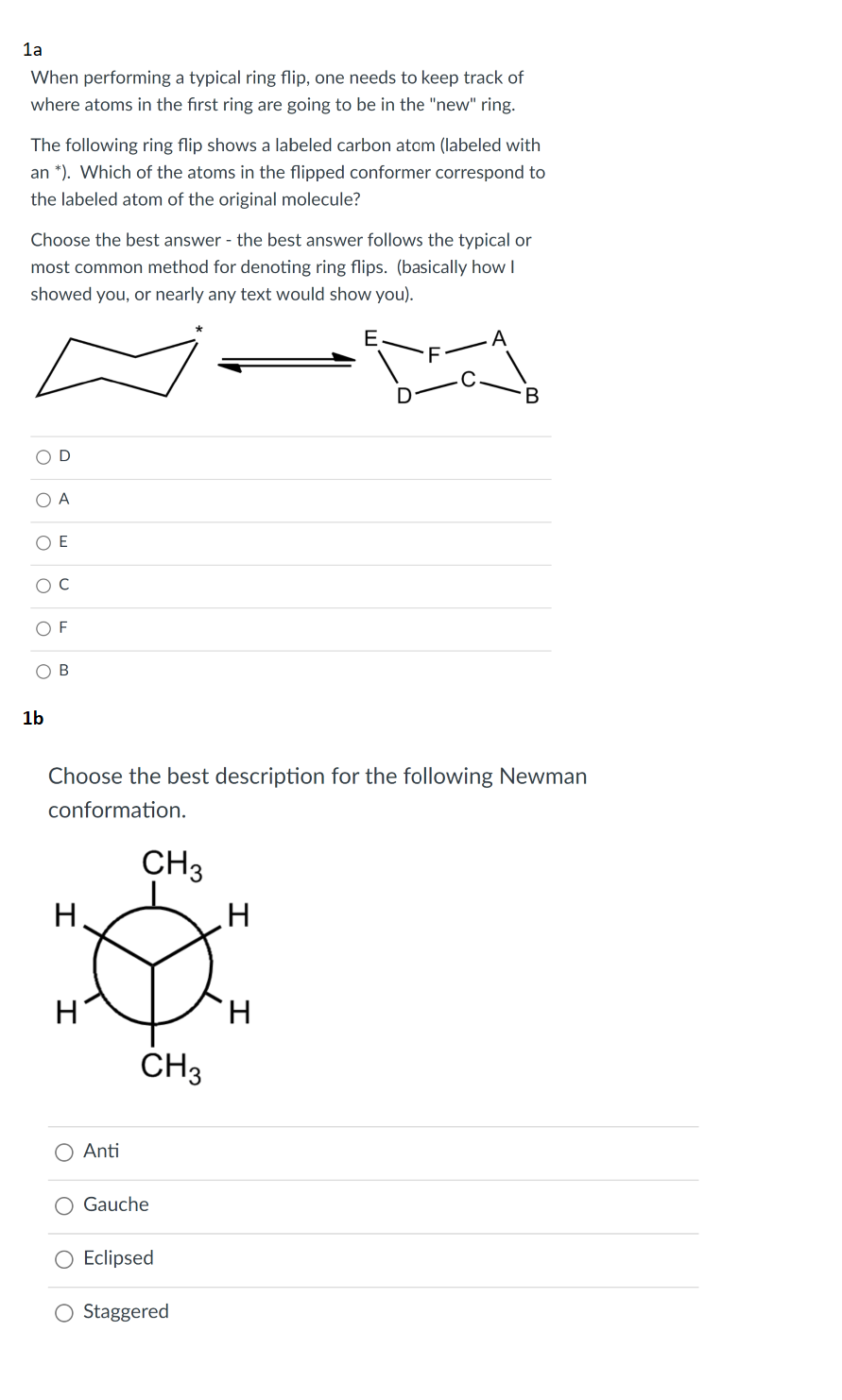 Solved 1a When performing a typical ring flip, one needs to | Chegg.com
