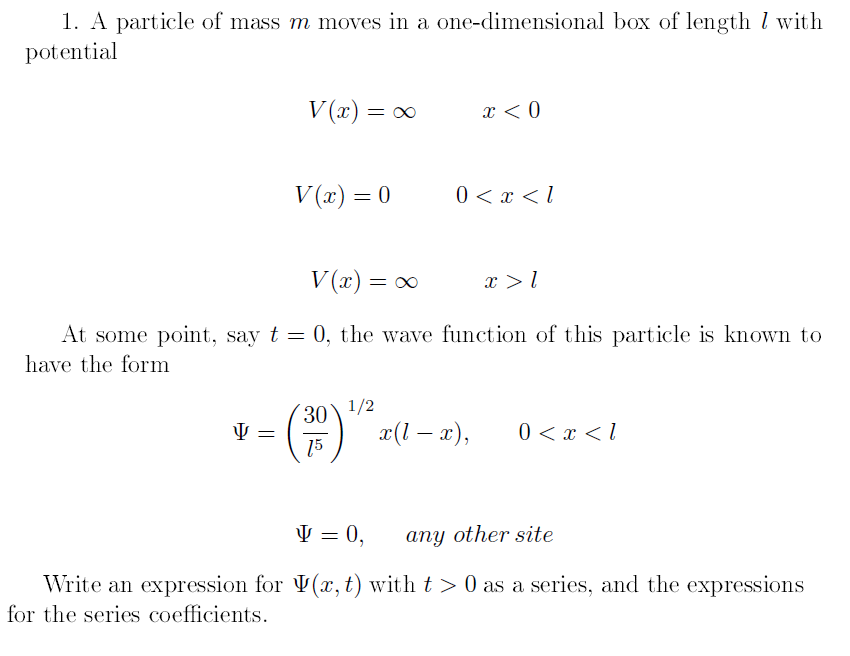Solved A Particle Of Mass Moves In A One Dimensional Box Of 4547