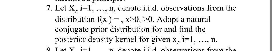 7. Let X,i=1,…,n, denote i.i.d. observations from the | Chegg.com