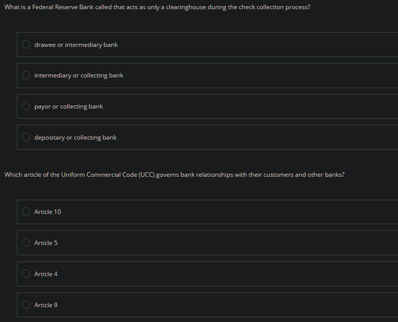 Solved What is a Federal Reserve Bank called that acts as | Chegg.com