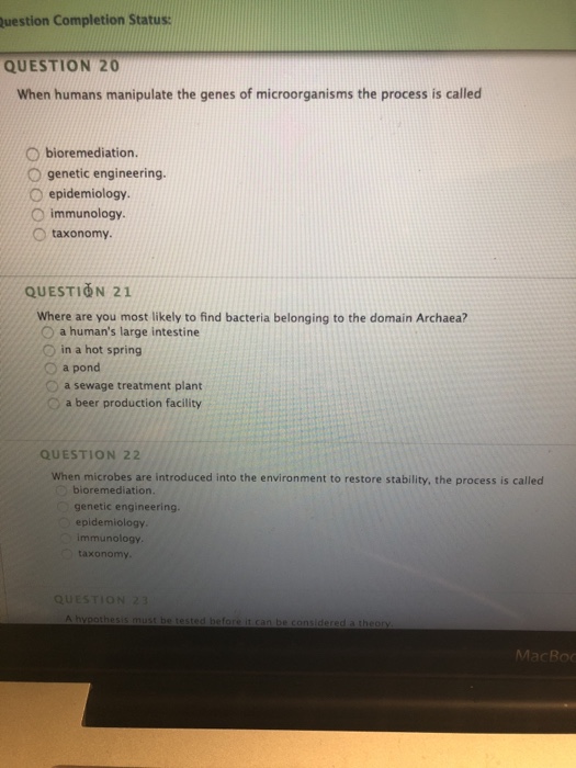 Solved Question Completion Status: QUESTION 20 When humans | Chegg.com