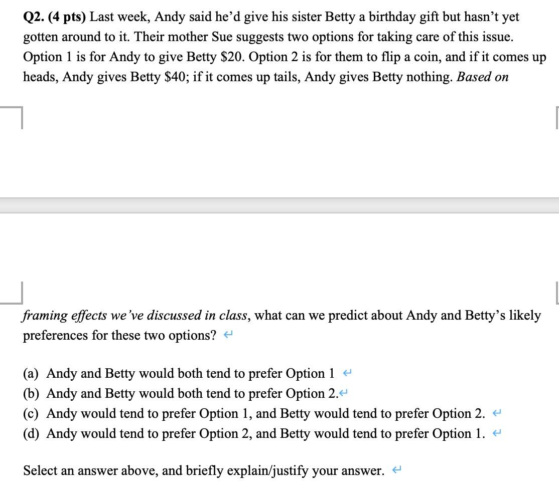 Q1. (10 pts total; 2 pts per section) Recall the | Chegg.com