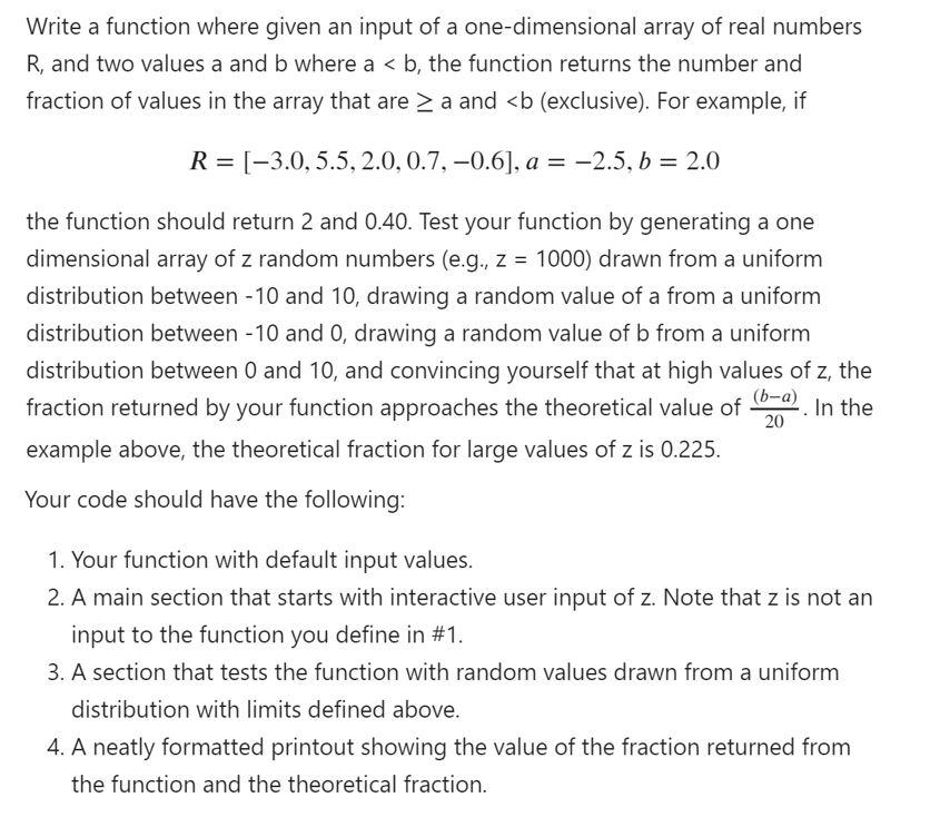 Solved Write a function where given an input of a | Chegg.com
