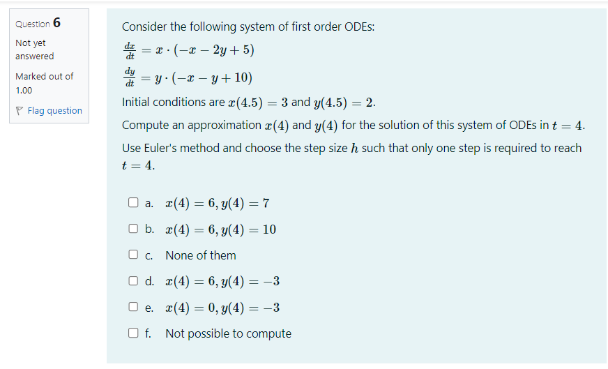Solved Consider the following system of first order ODEs: | Chegg.com