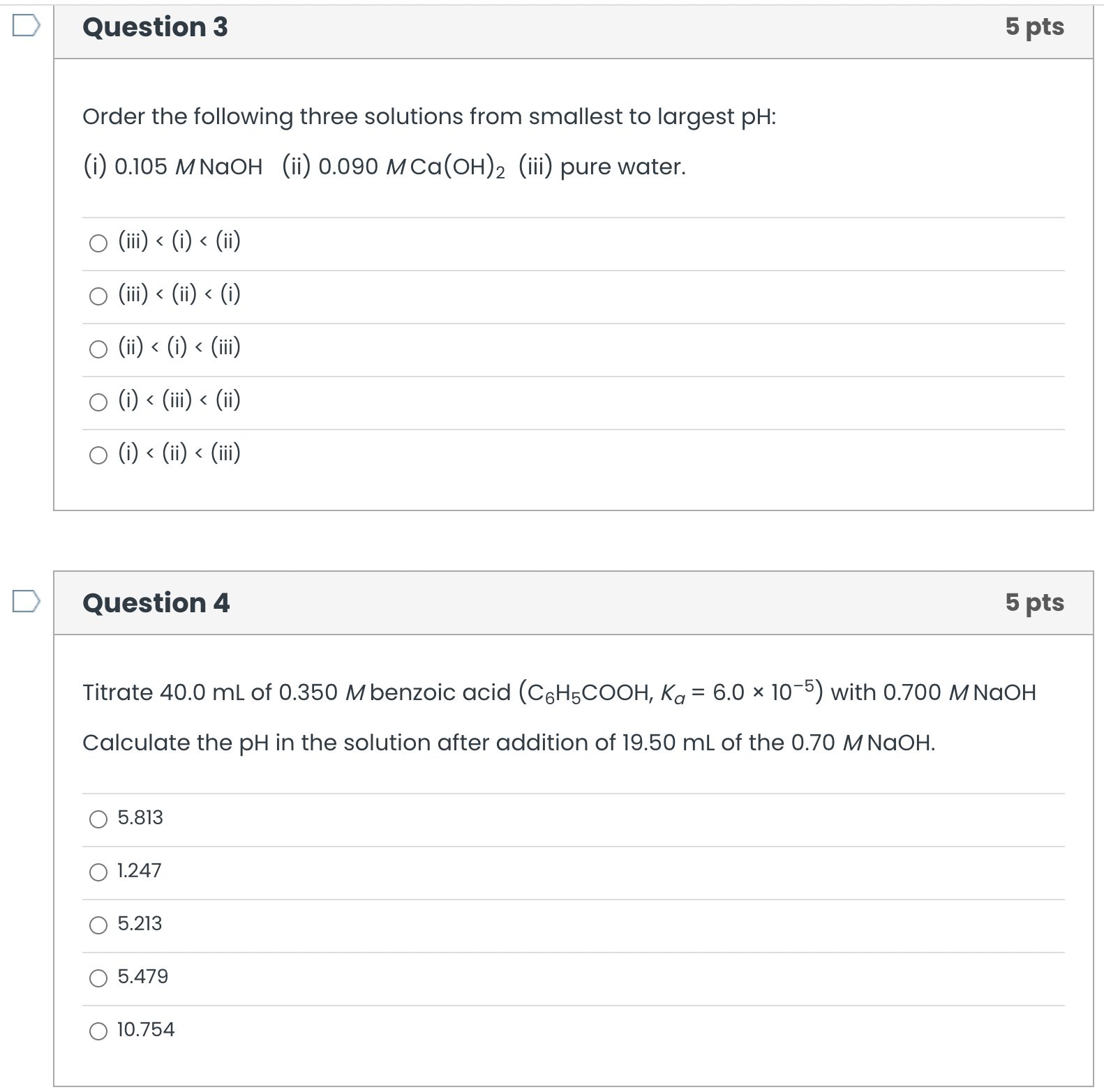 Solved Order the following three solutions from smallest to | Chegg.com