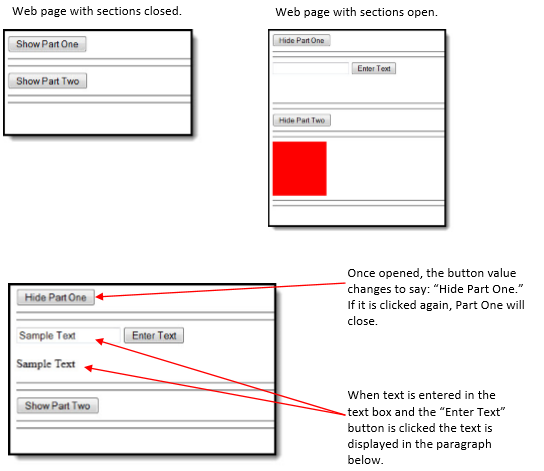 Exercice One- jQuery Selectors and Events Recreate | Chegg.com