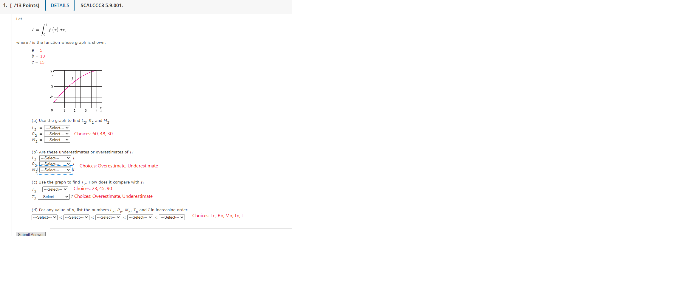Solved I=∫04f(x)dx f is the function whose graph is shown. | Chegg.com