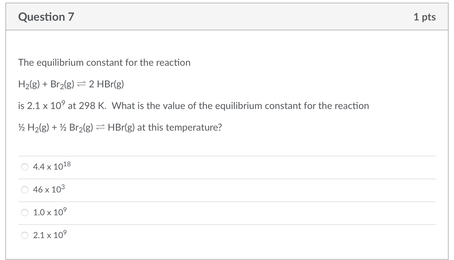 Solved The equilibrium constant for the reaction H2( g)+Br2( | Chegg.com