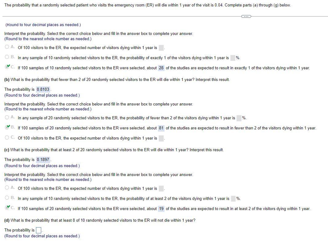 Solved (Kound to tour decimal places as needed.) Interpret | Chegg.com