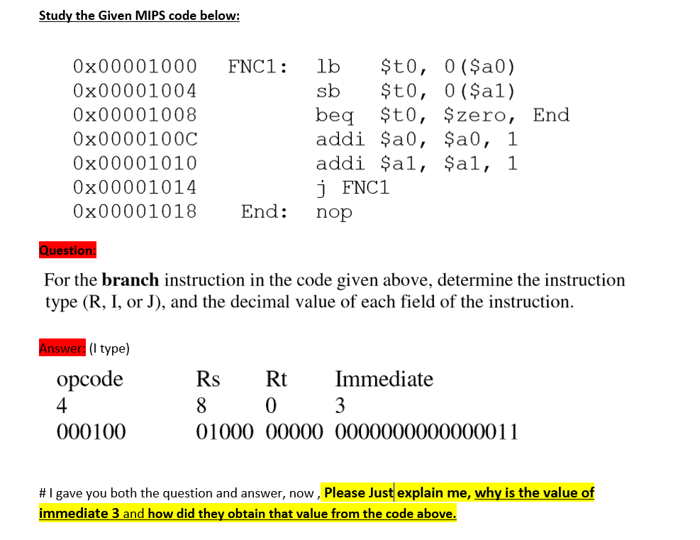 Solved Study the Given MIPS code below: For the branch | Chegg.com Solved Study the Given MIPS code below: For the branch | Chegg.com