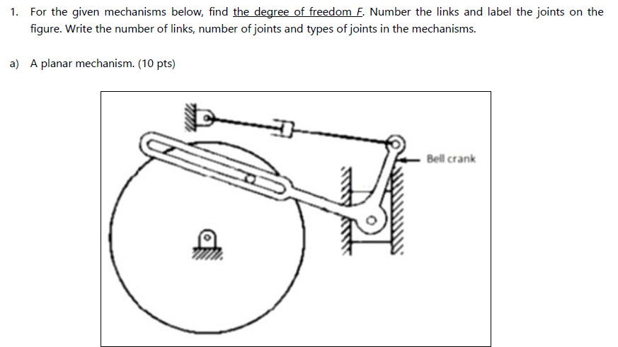 Solved 1. For the given mechanisms below, find the degree of | Chegg.com