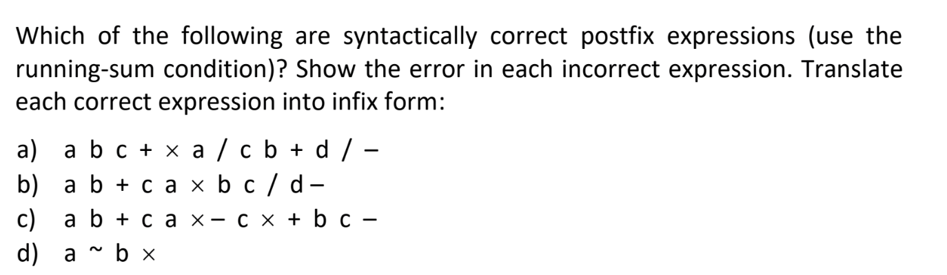 Solved Which of the following are syntactically correct | Chegg.com