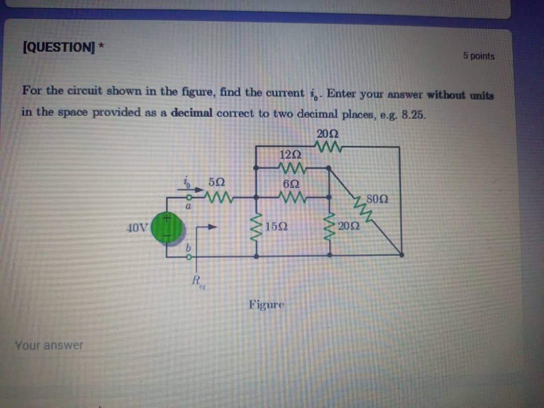 Solved For the circuit shown in the figure, find the current | Chegg.com