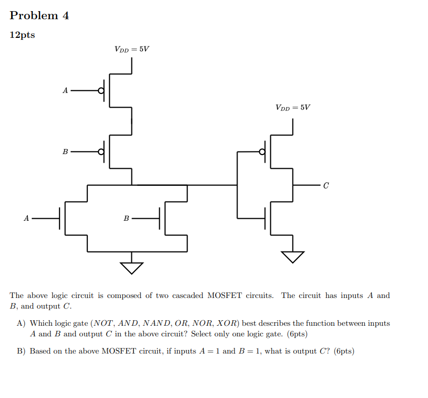 Solved The above logic circuit is composed of two cascaded | Chegg.com