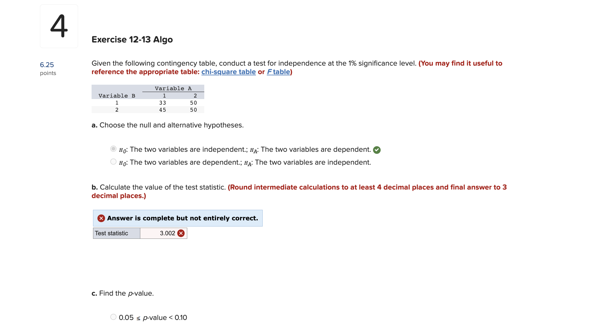Solved Exercise 12-13 AlgoGiven the following contingency | Chegg.com