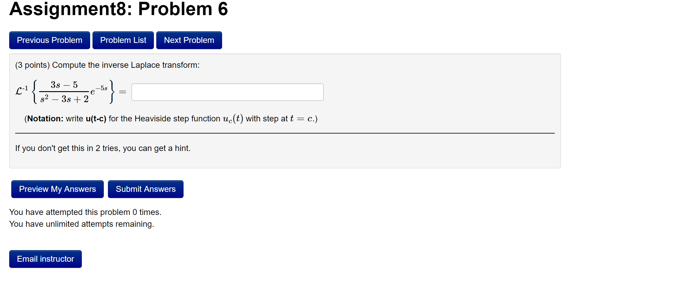 Solved Assignment8 Problem 6 Previous Problem Problem List 0802