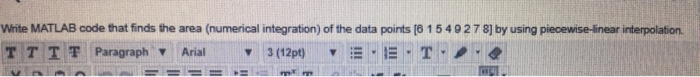 Solved Write MATLAB code that finds the area (numerical | Chegg.com