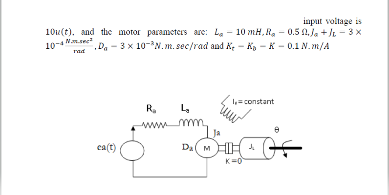 Using Simulink solve Part C & D for this DC motor | Chegg.com