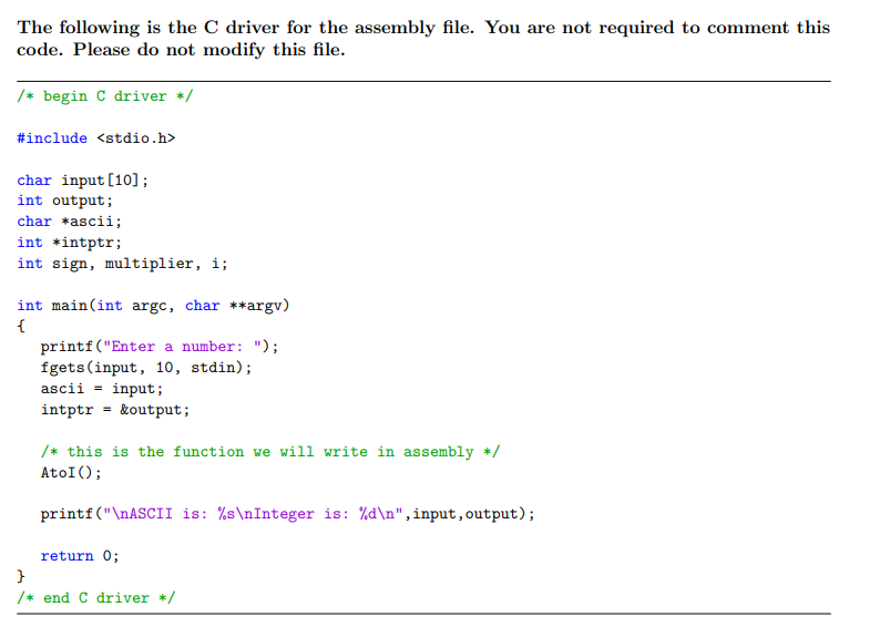 Solved This is the specification of what the assembly | Chegg.com
