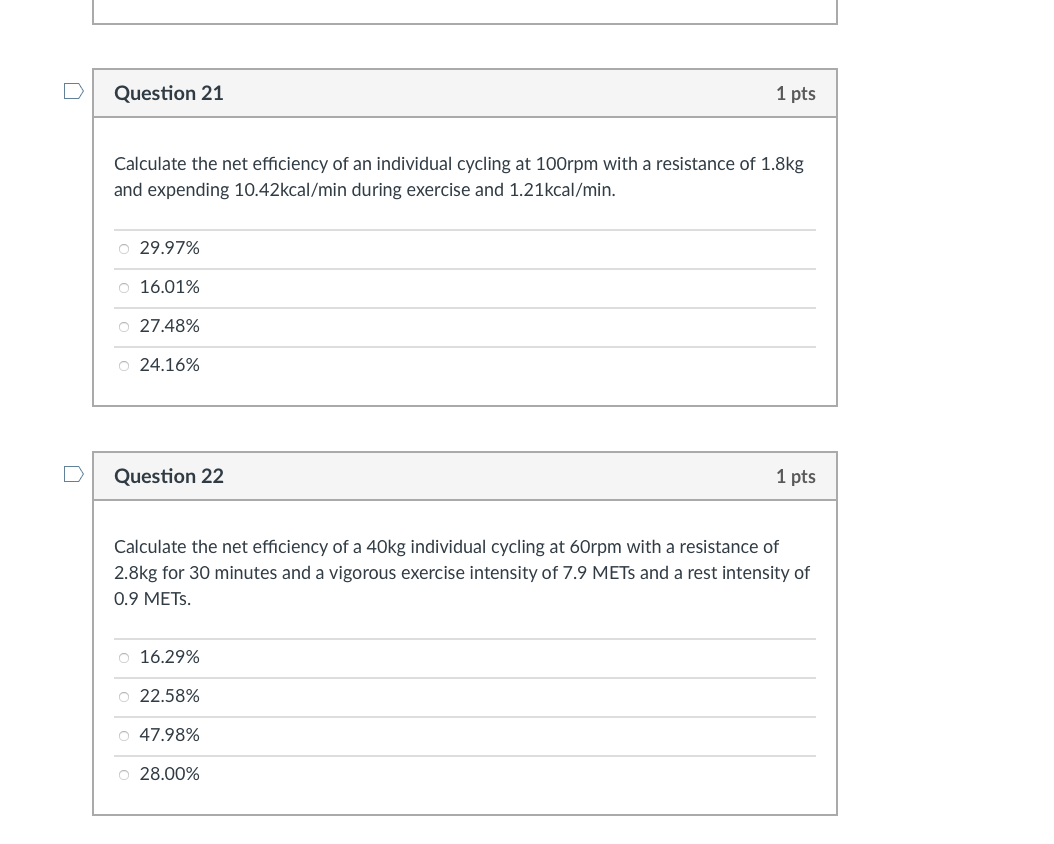 Solved Calculate the net efficiency of an individual cycling | Chegg.com