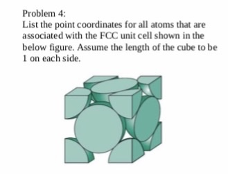Solved Problem 4: List the point coordinates for all atoms | Chegg.com