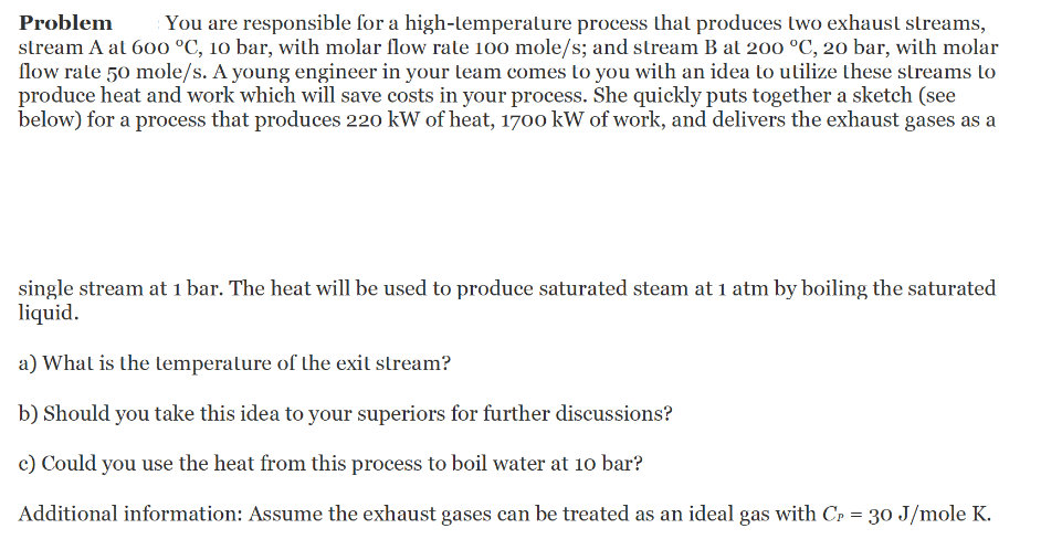 Solved Problem You are responsible for a high-temperature | Chegg.com