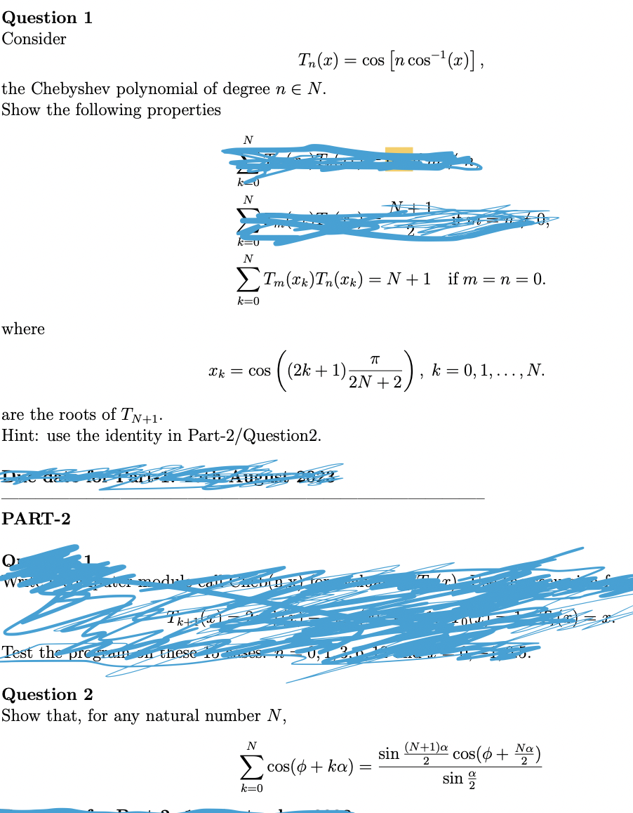 Solved Tn(x)=cos[ncos−1(x)], the Chebyshev polynomial of | Chegg.com