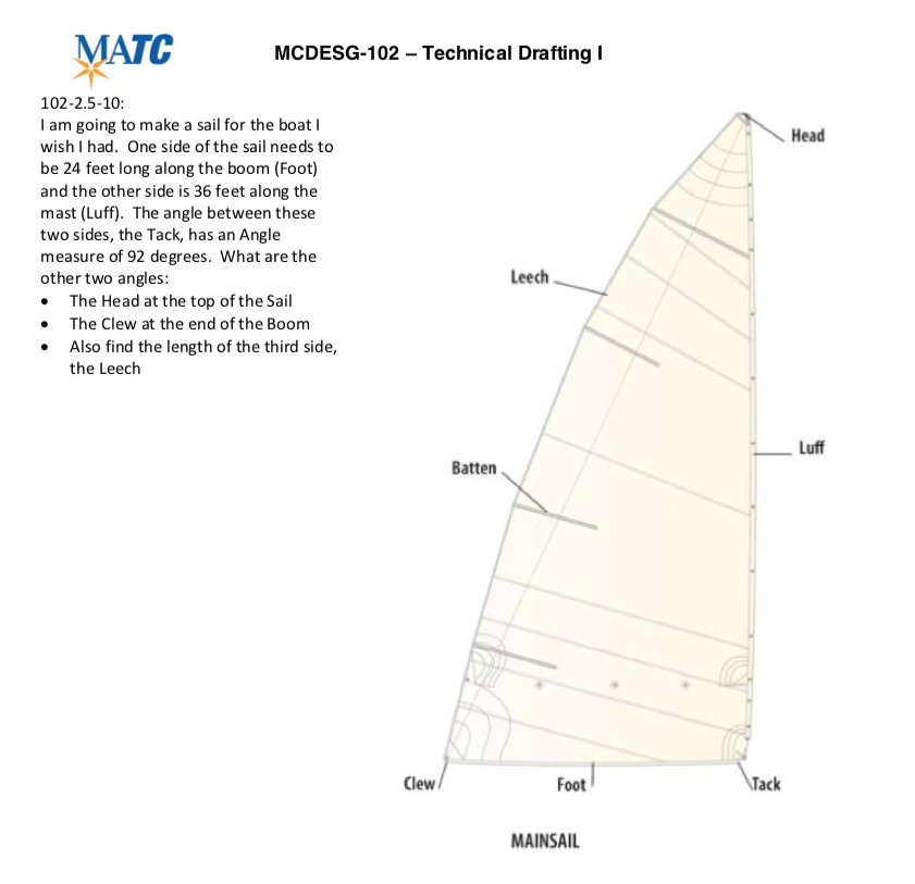Solved MATC MCDESG-102 - Technical Drafting Head 102-2.5-10: | Chegg.com
