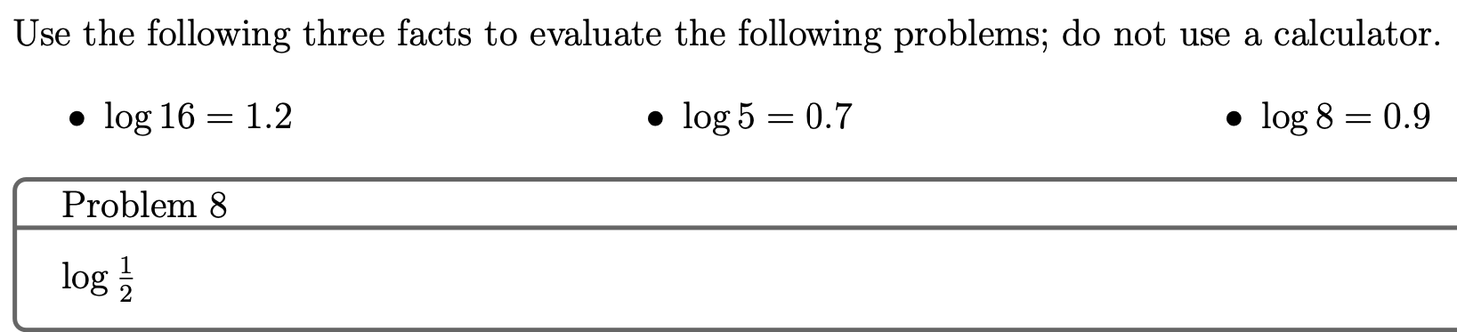Solved Use the following three facts to evaluate the | Chegg.com