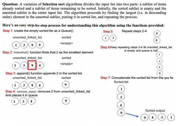 Solved Question: A variation of Selection sort algorithms | Chegg.com