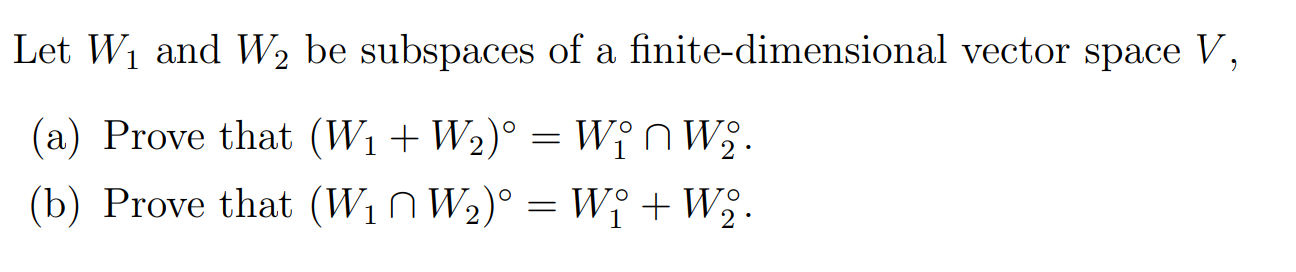 Solved Let W1 and W2 be subspaces of a finite-dimensional | Chegg.com