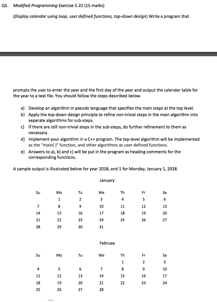 Solved Q5 Modified Programming Exercise 531 15 Marks 